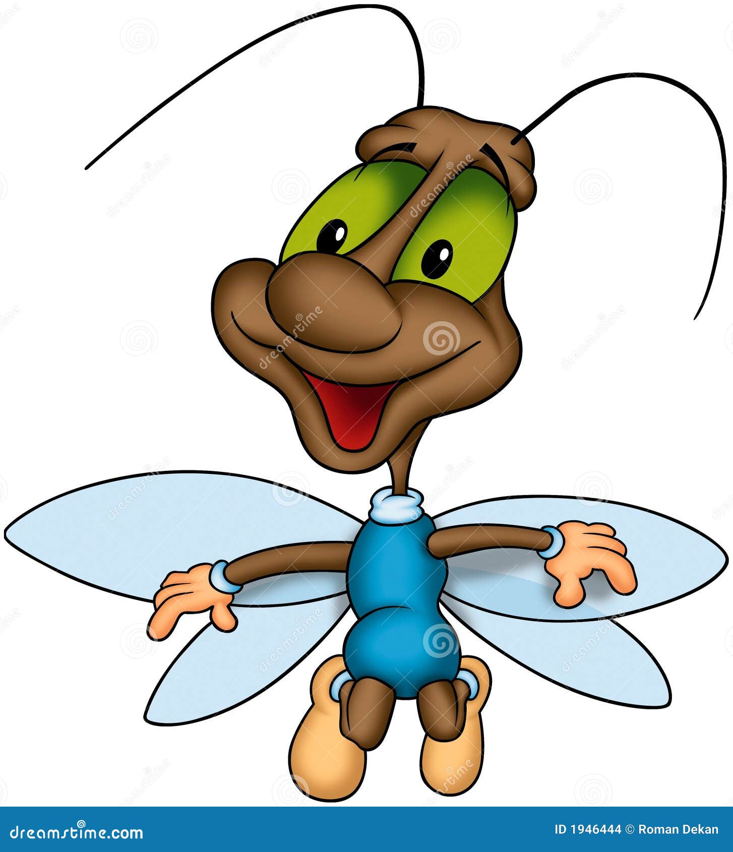 Flying happy bug stock illustration. Illustration of merry - 1946444