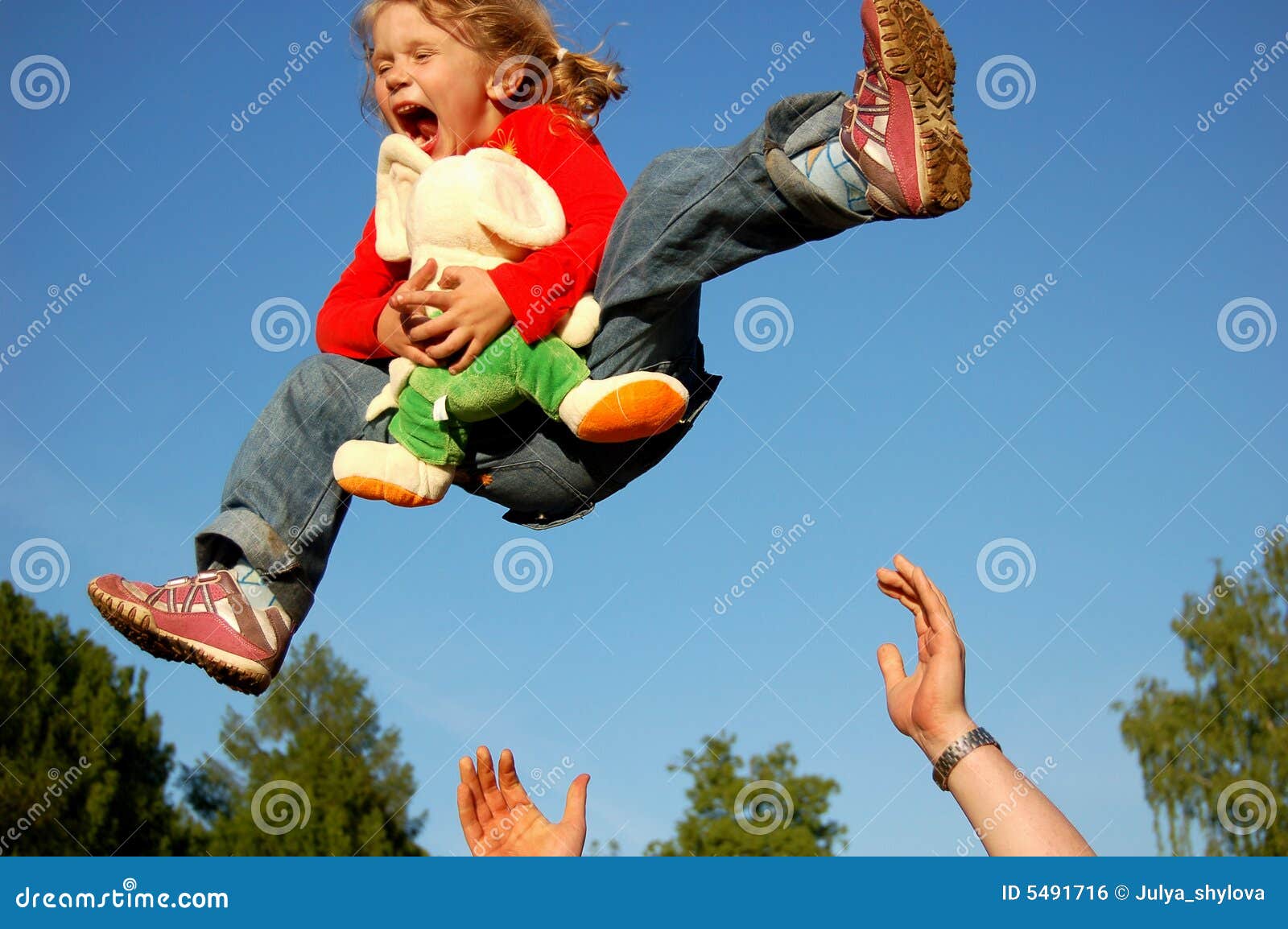 Flying happy child stock photo. Image of outdoors, life - 5491716