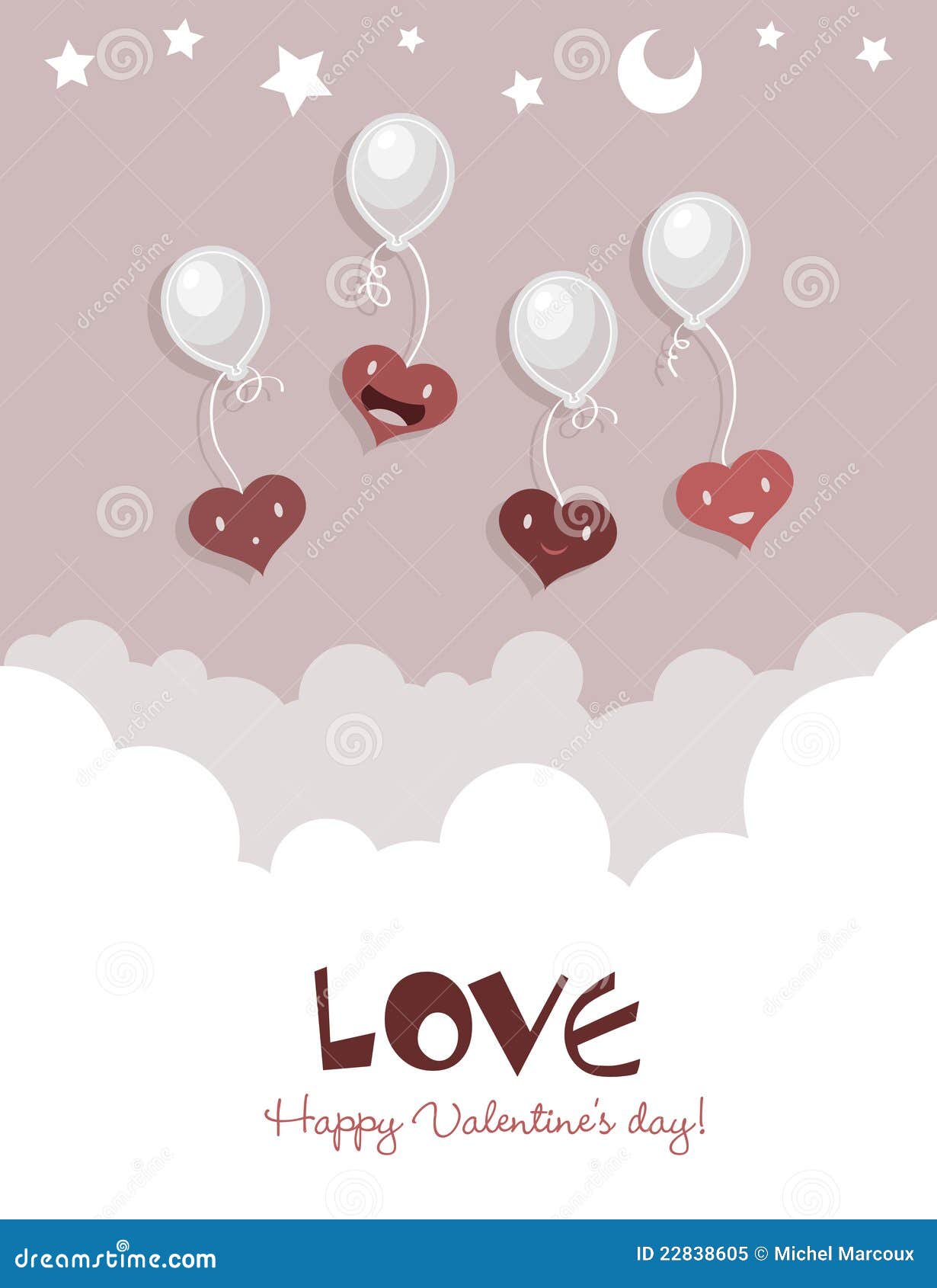 Flying Happy Smiling Hearts Stock Vector - Illustration of happy ...