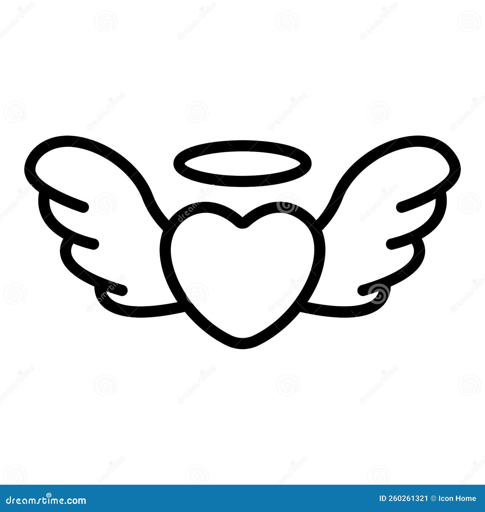 Flying Hart, Wings, Angle Simple Line Stock Vector - Illustration of ...