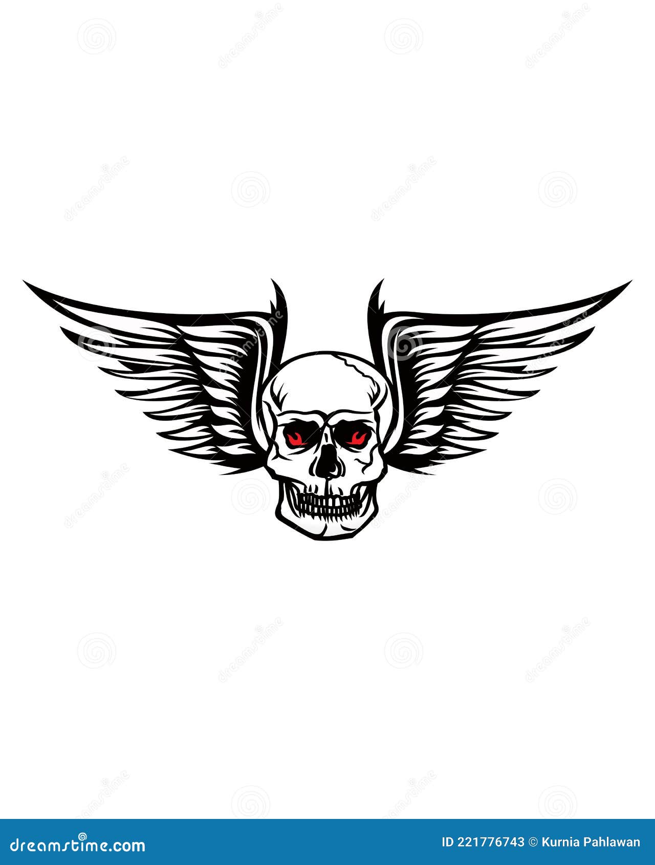 Flying Head Skull Logo , Head Skull Logo Stock Illustration ...