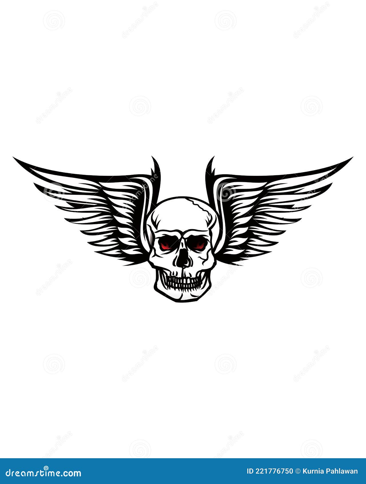 Flying Head Skull Logo , Head Skull Logo Stock Illustration ...