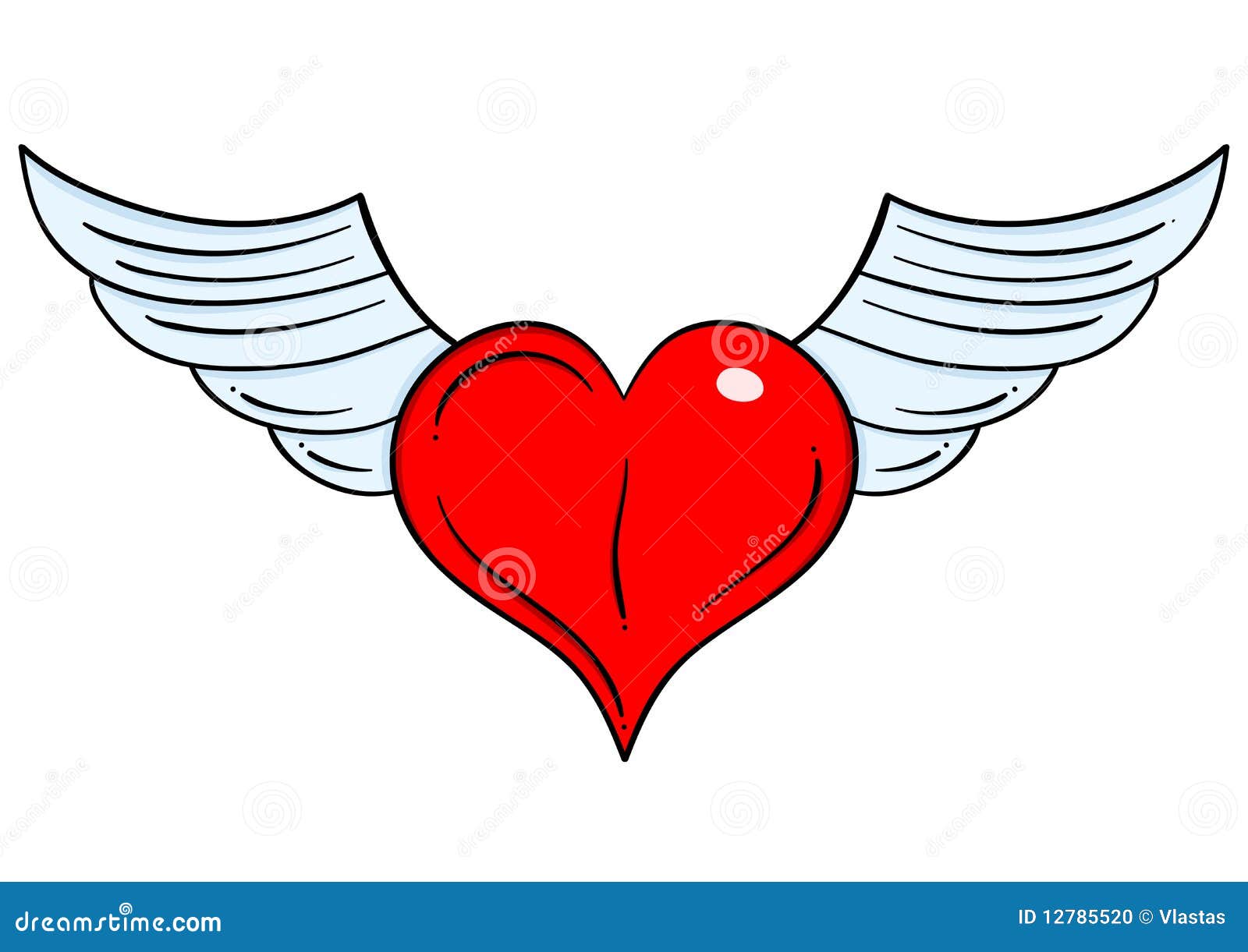 Flying heart stock vector. Illustration of wing, heart - 12785520