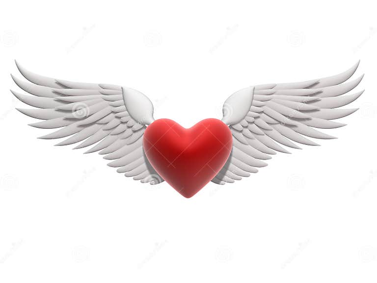 Flying heart stock illustration. Illustration of heart - 1777284