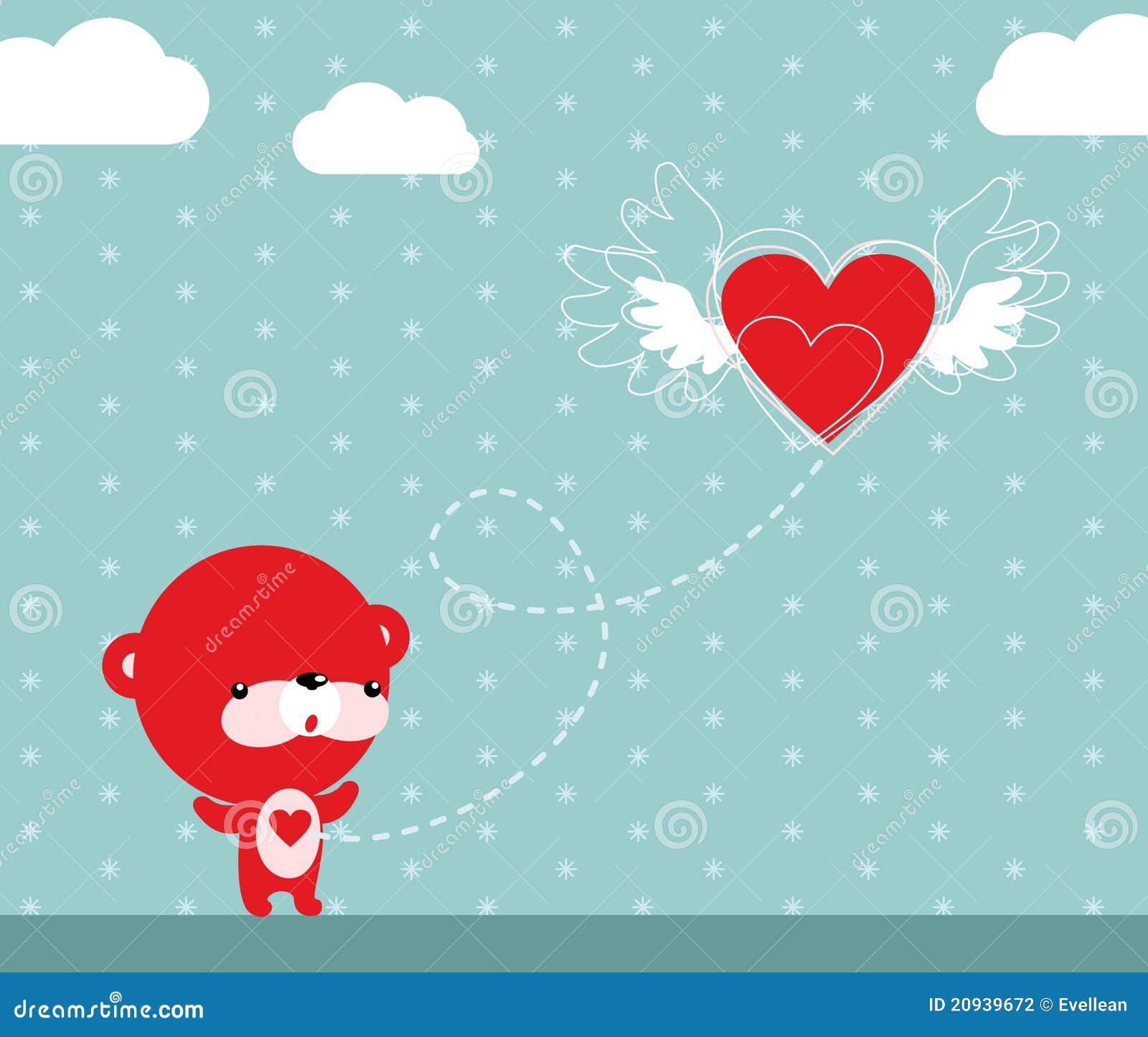 Flying Heart Symbol With Wings Sketch Vector Illustration ...
