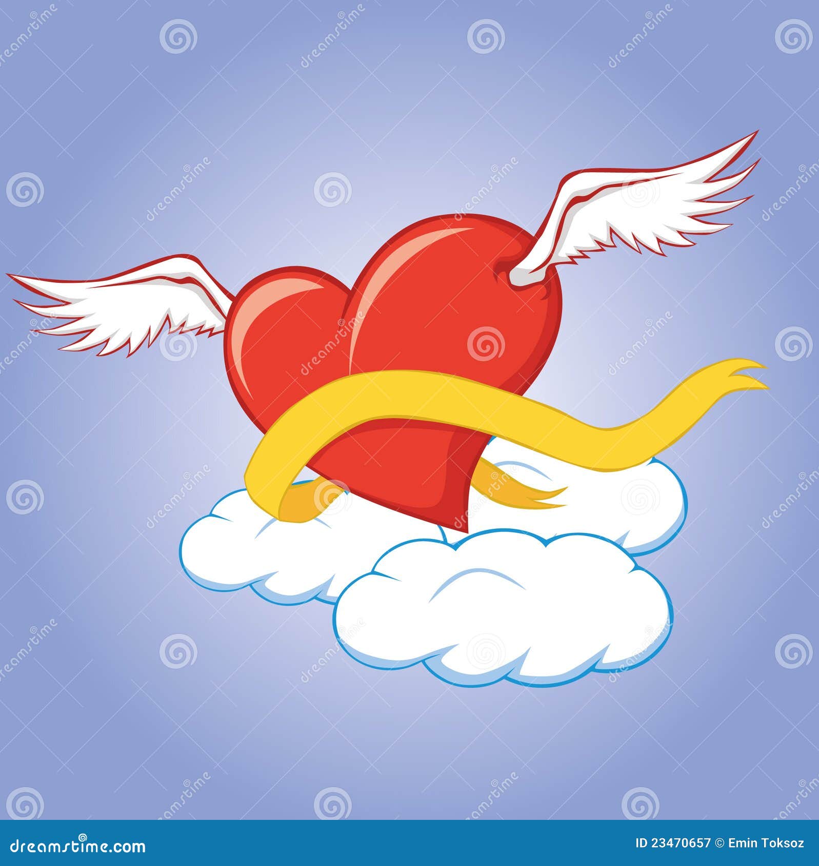 Flying heart stock illustration. Illustration of valentine - 23470657