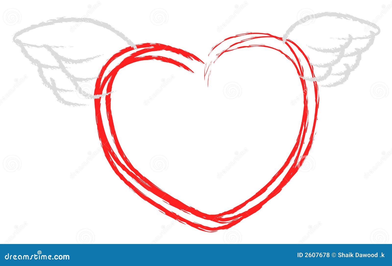 Flying heart stock vector. Illustration of romance, passion - 2607678