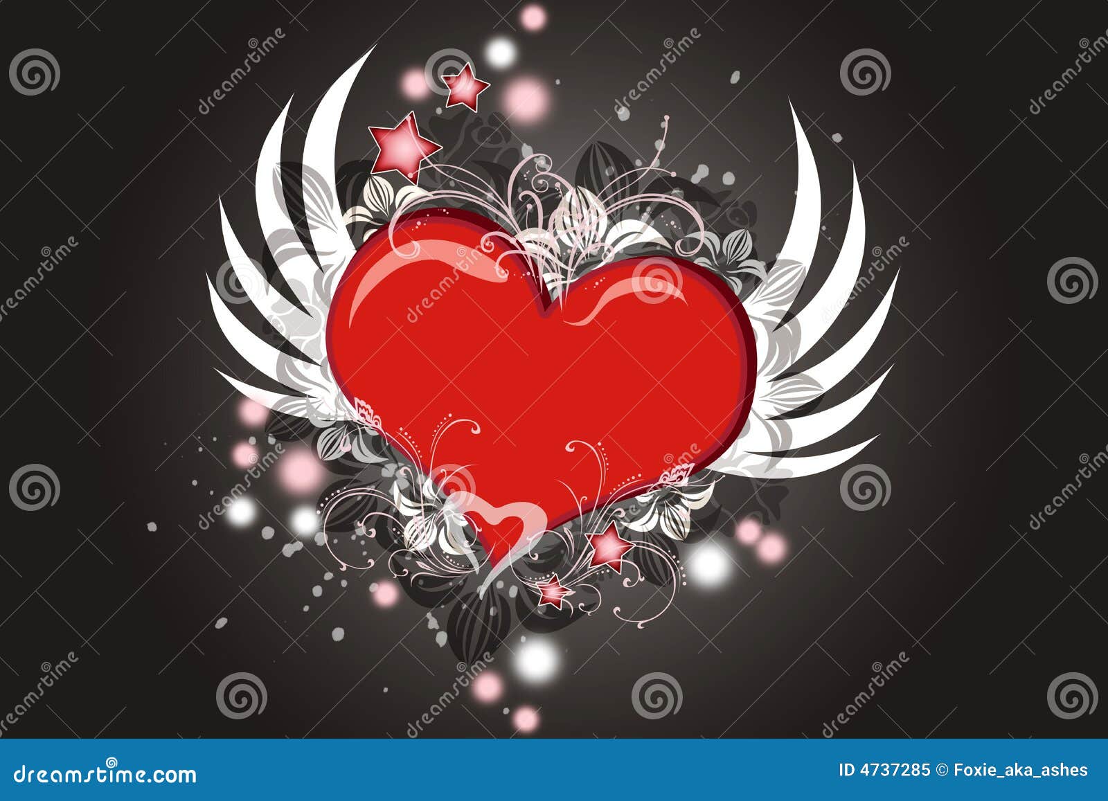 Flying heart stock illustration. Illustration of banner - 4737285