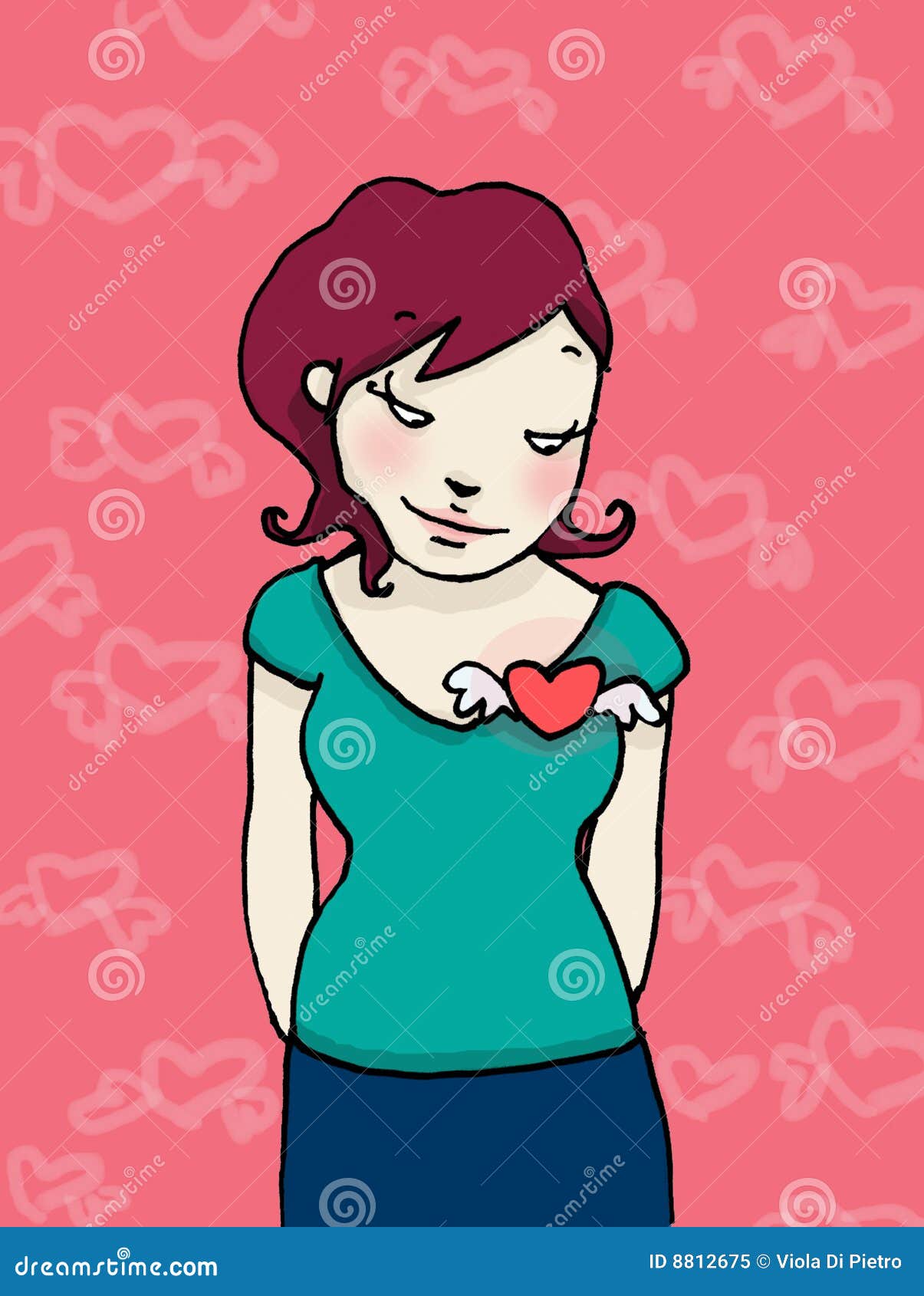 Flying heart stock illustration. Illustration of engaged - 8812675