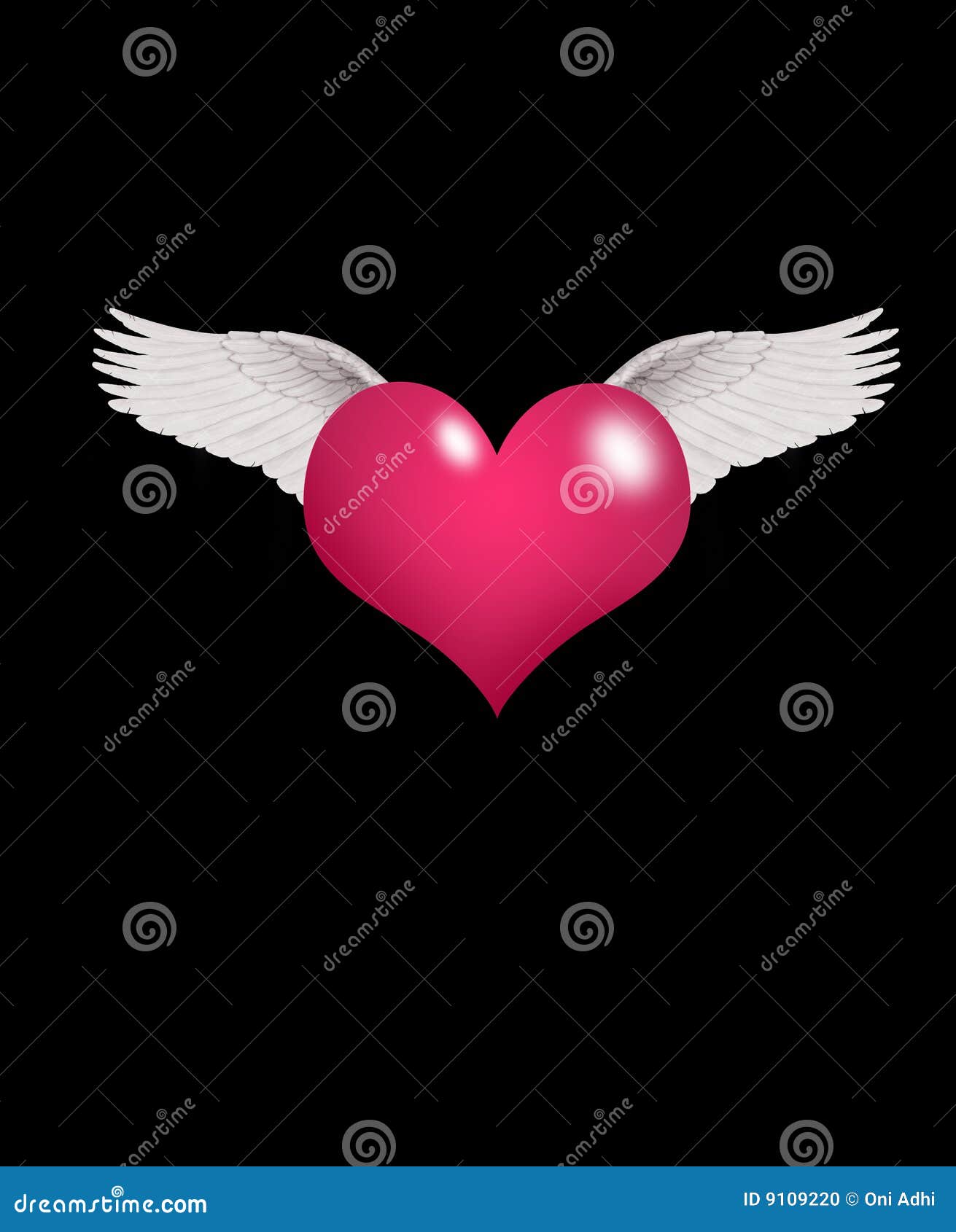 Flying heart stock illustration. Illustration of forever - 9109220