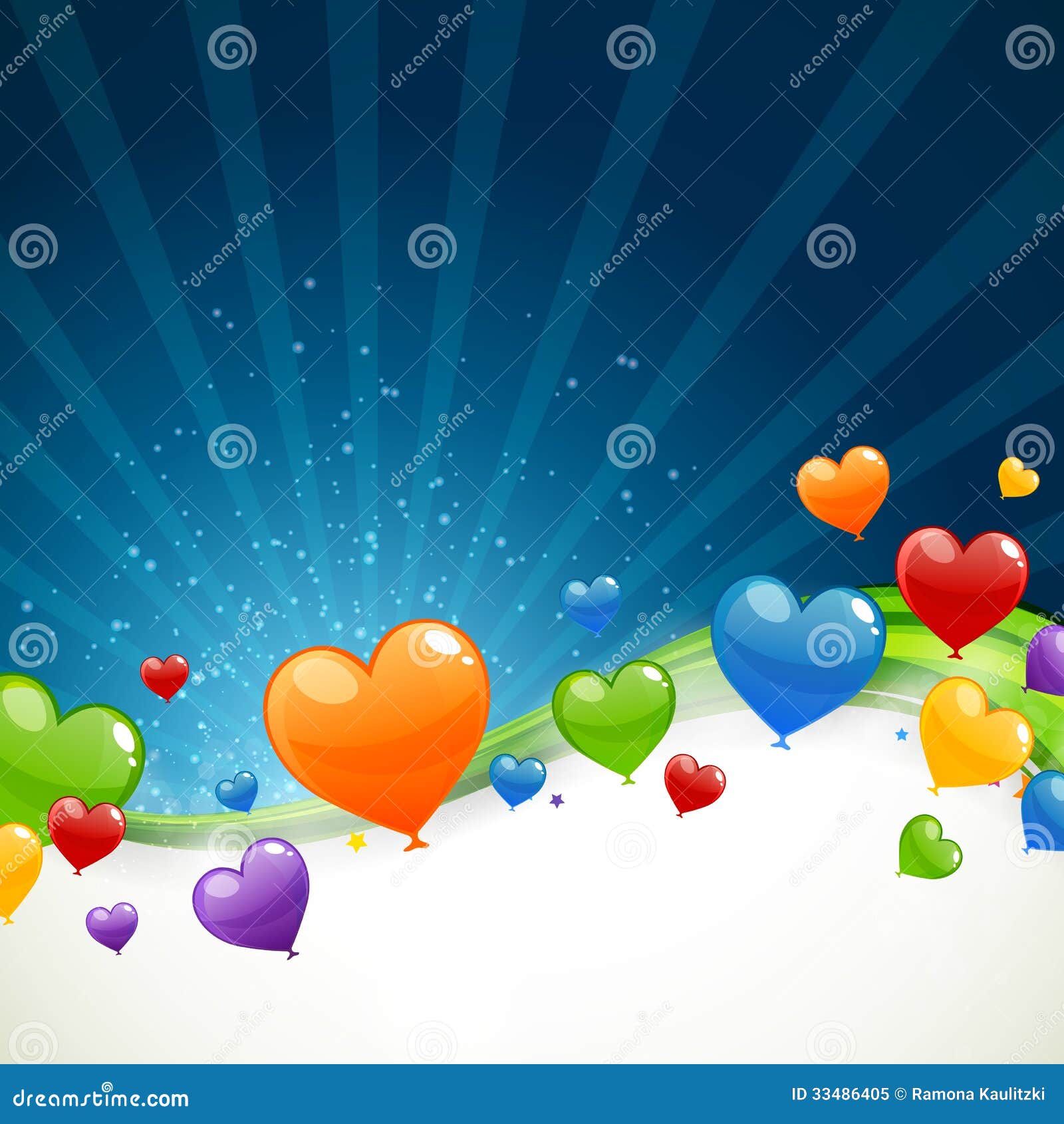 Flying Heart Balloons stock illustration. Illustration of holiday ...