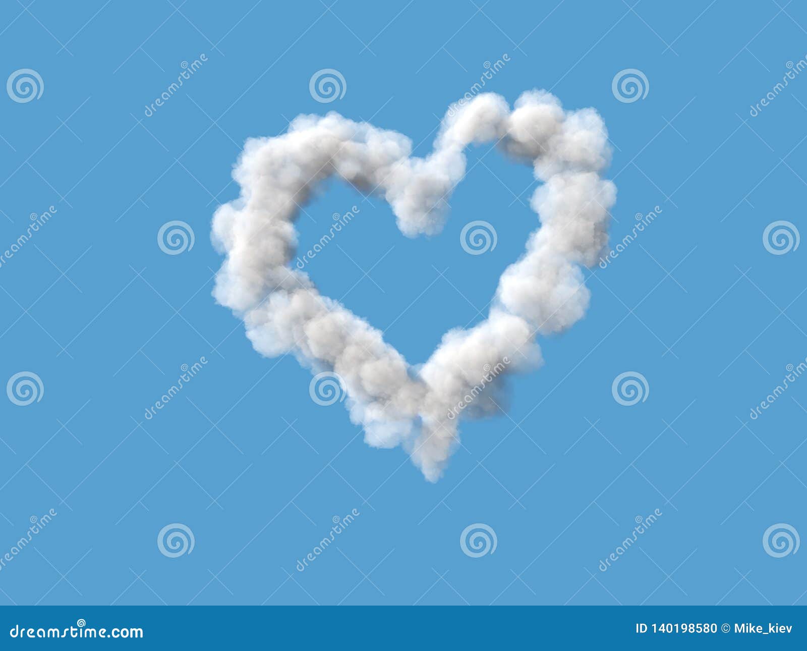 Flying Heart from the Clouds Stock Illustration - Illustration of sign ...