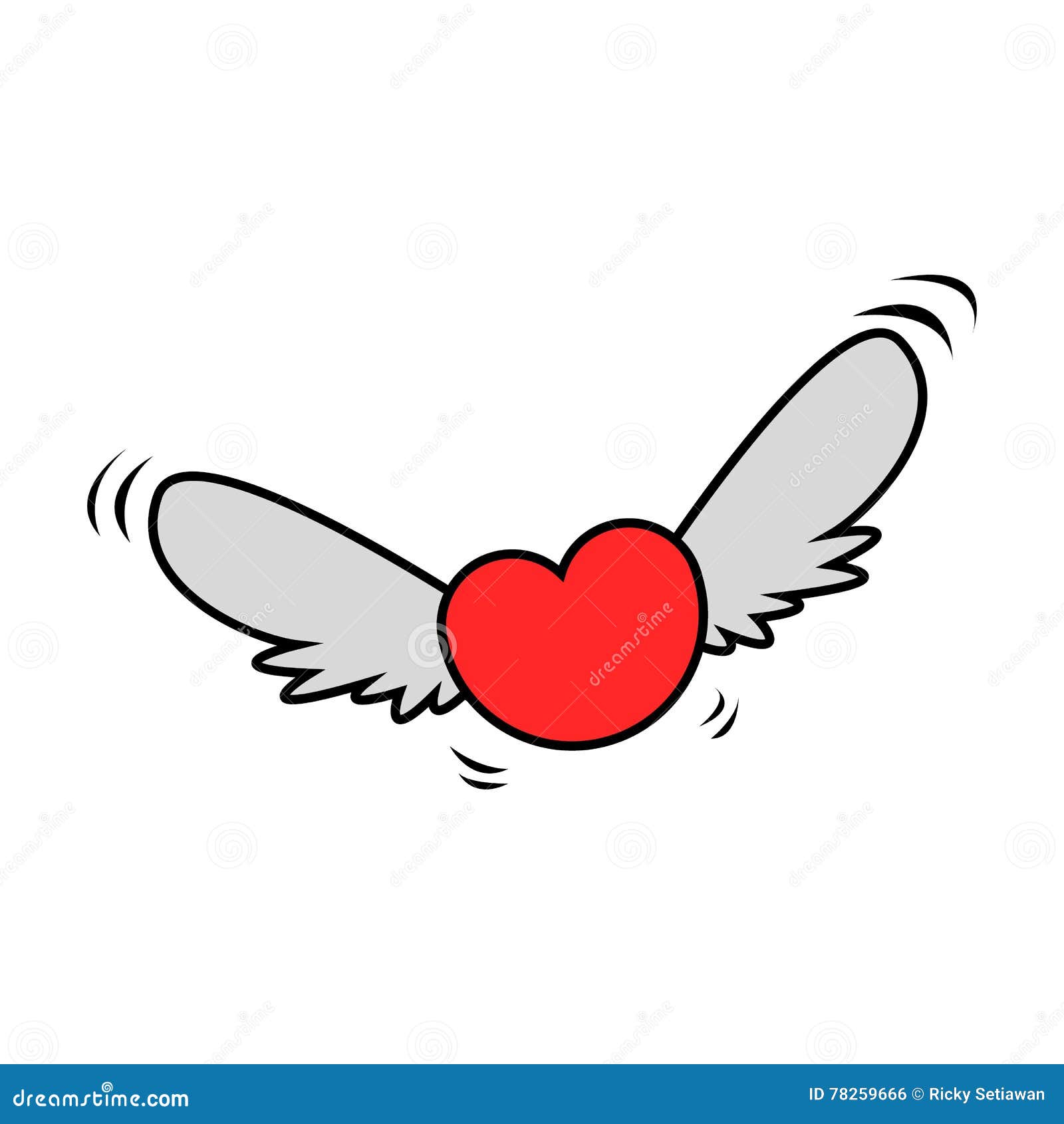 Flying Heart stock illustration. Illustration of symbol - 78259666