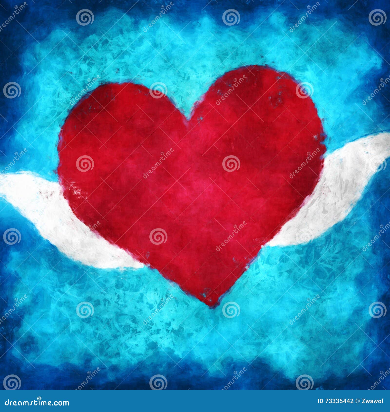 Flying Heart stock illustration. Illustration of concept - 73335442