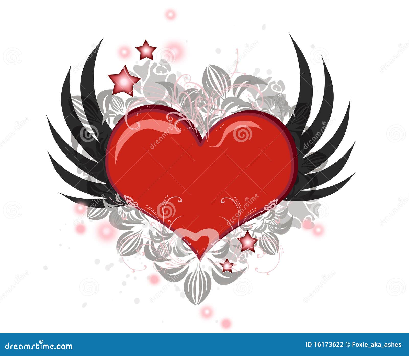 Flying heart isolated stock illustration. Illustration of love - 16173622