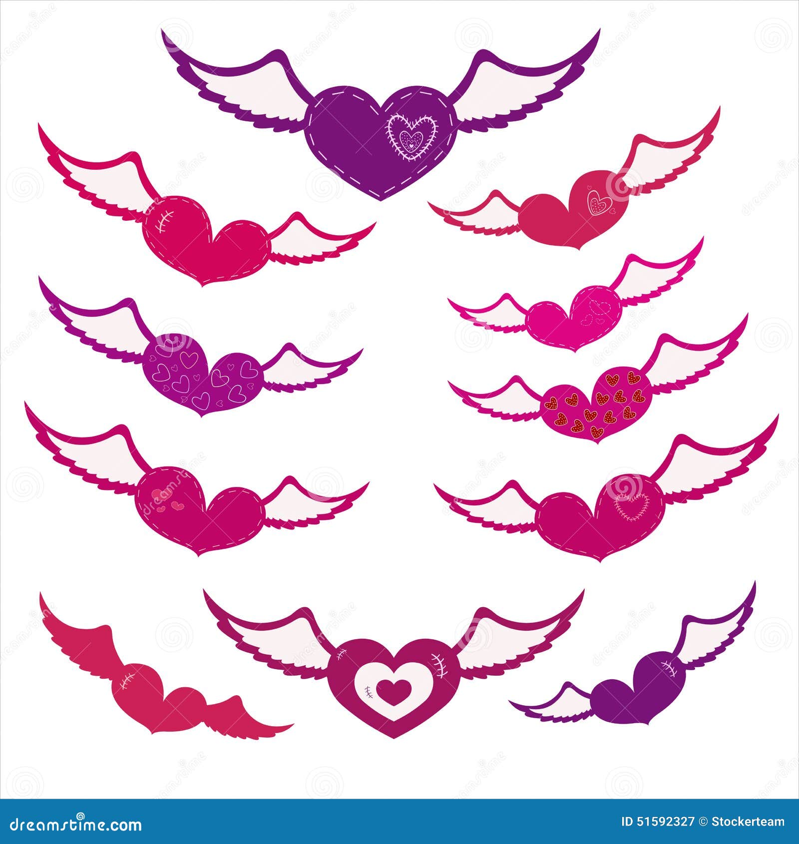 Flying heart stock illustration. Illustration of heart - 51592327