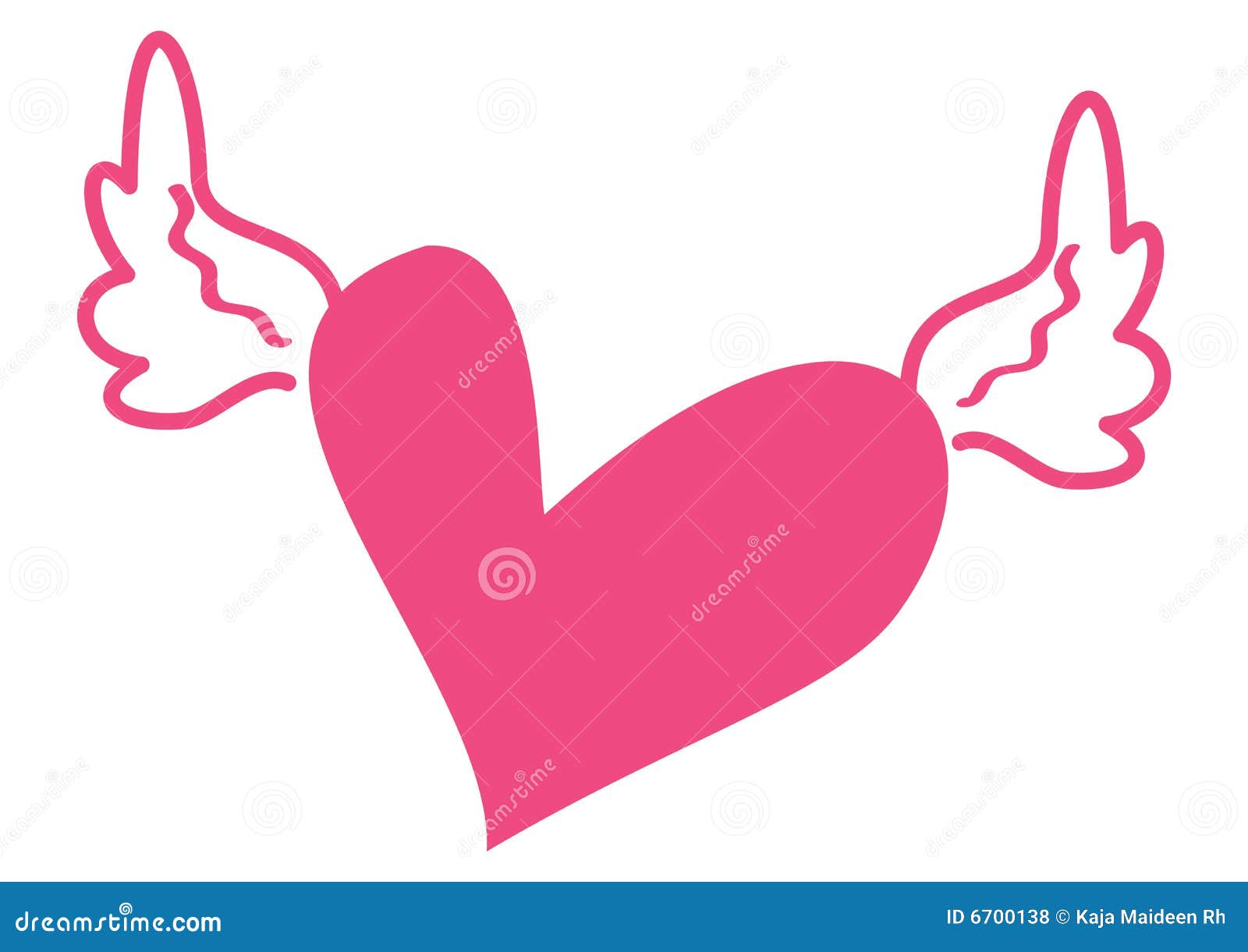 Flying heart - vector stock vector. Illustration of wings - 6700138