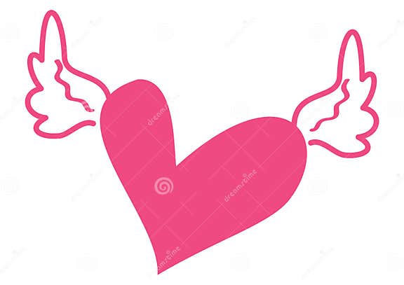 Flying heart - vector stock vector. Illustration of wings - 6700138