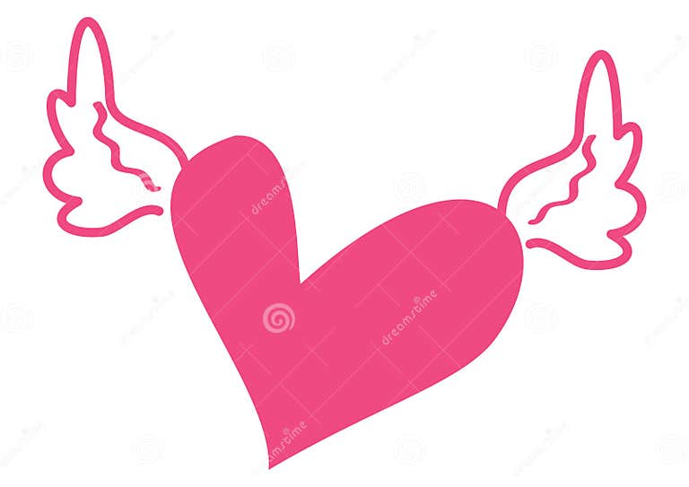 Flying heart - vector stock vector. Illustration of wings - 6700138