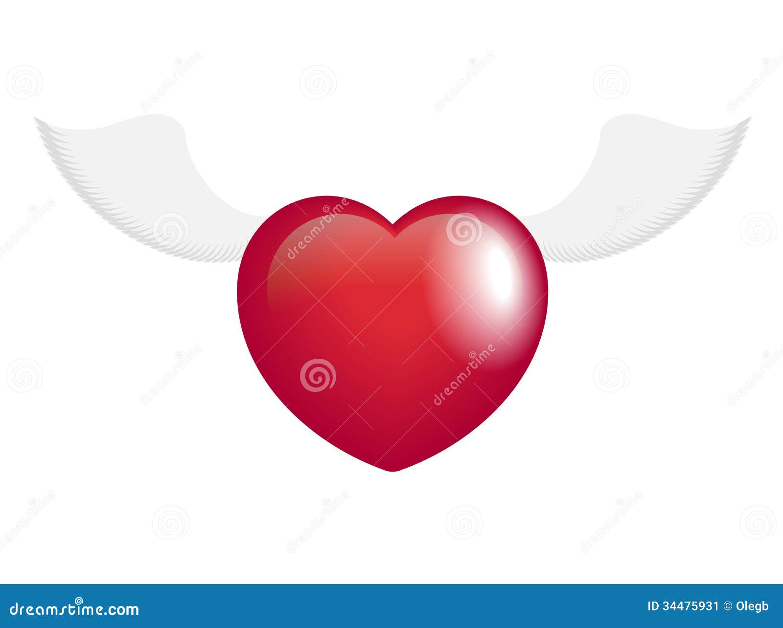 Flying Heart on White stock vector. Illustration of concepts - 34475931