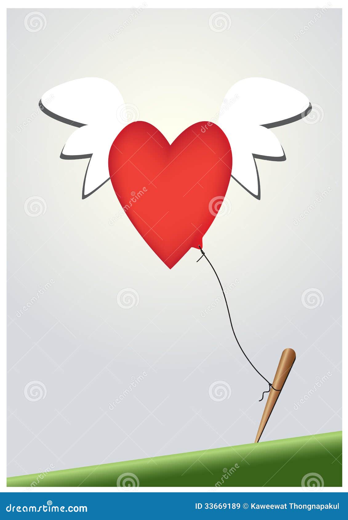 Flying heart stock vector. Illustration of saint, valentine - 33669189