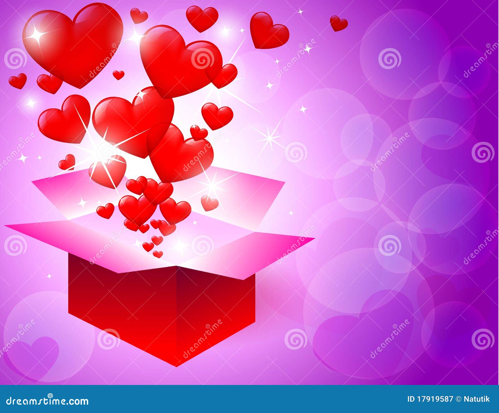 Flying hearts stock vector. Illustration of bokeh, star - 17919587