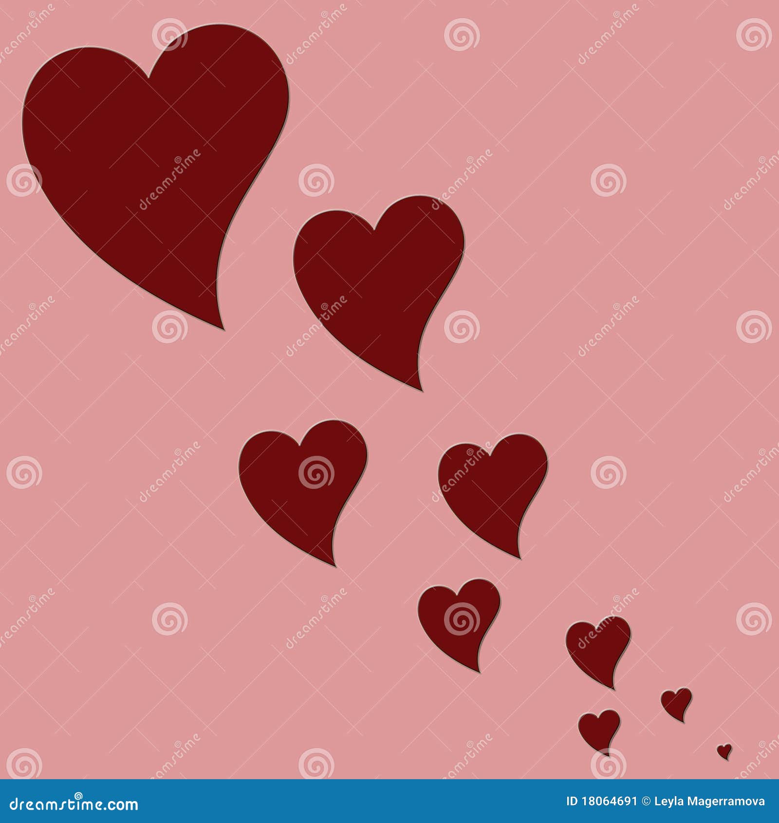 Flying hearts. stock illustration. Illustration of pink - 18064691