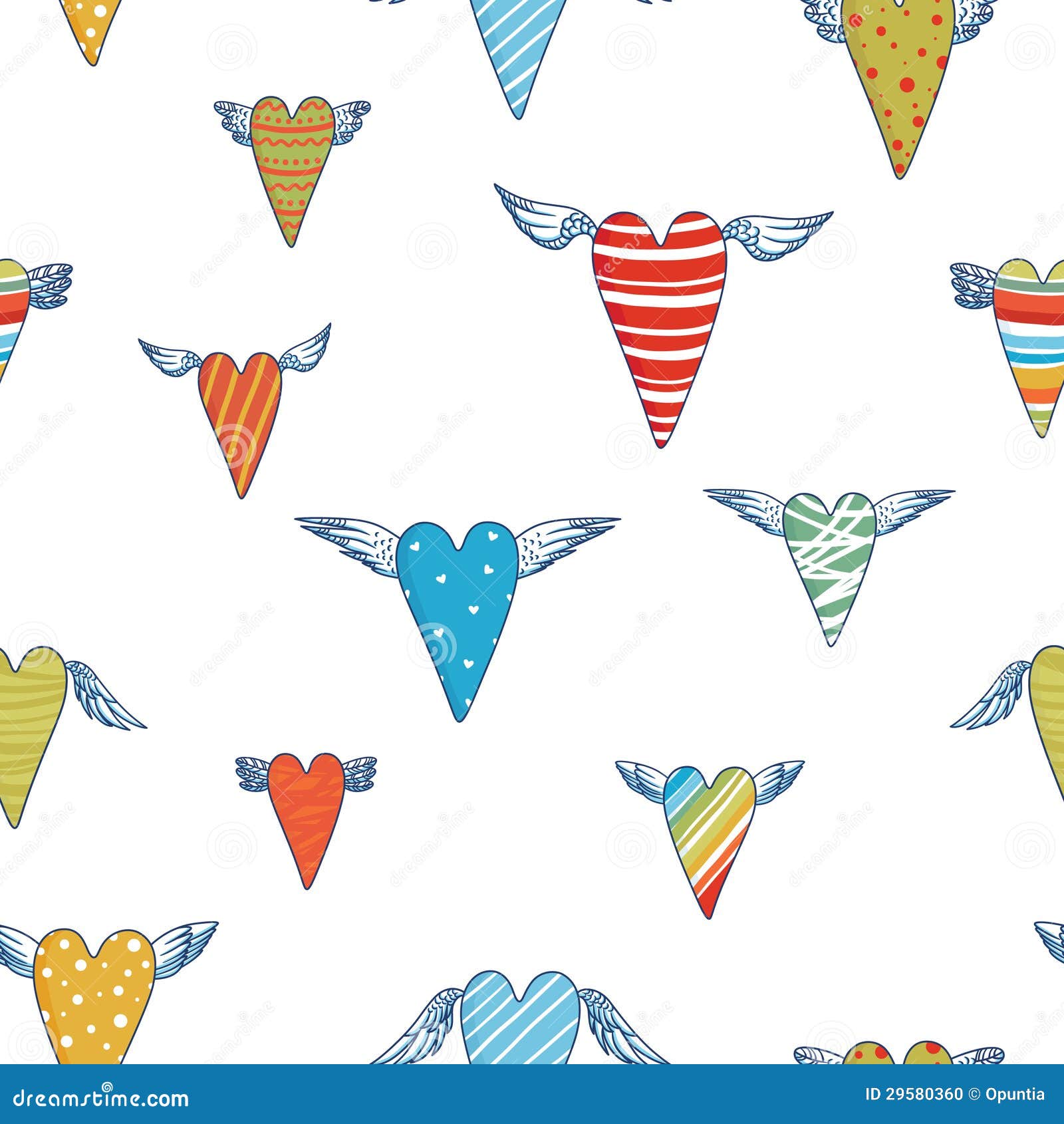 Flying hearts stock illustration. Illustration of pattern - 29580360
