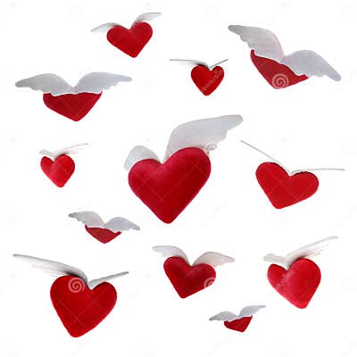 Flying hearts stock image. Image of shape, background, collage - 411317