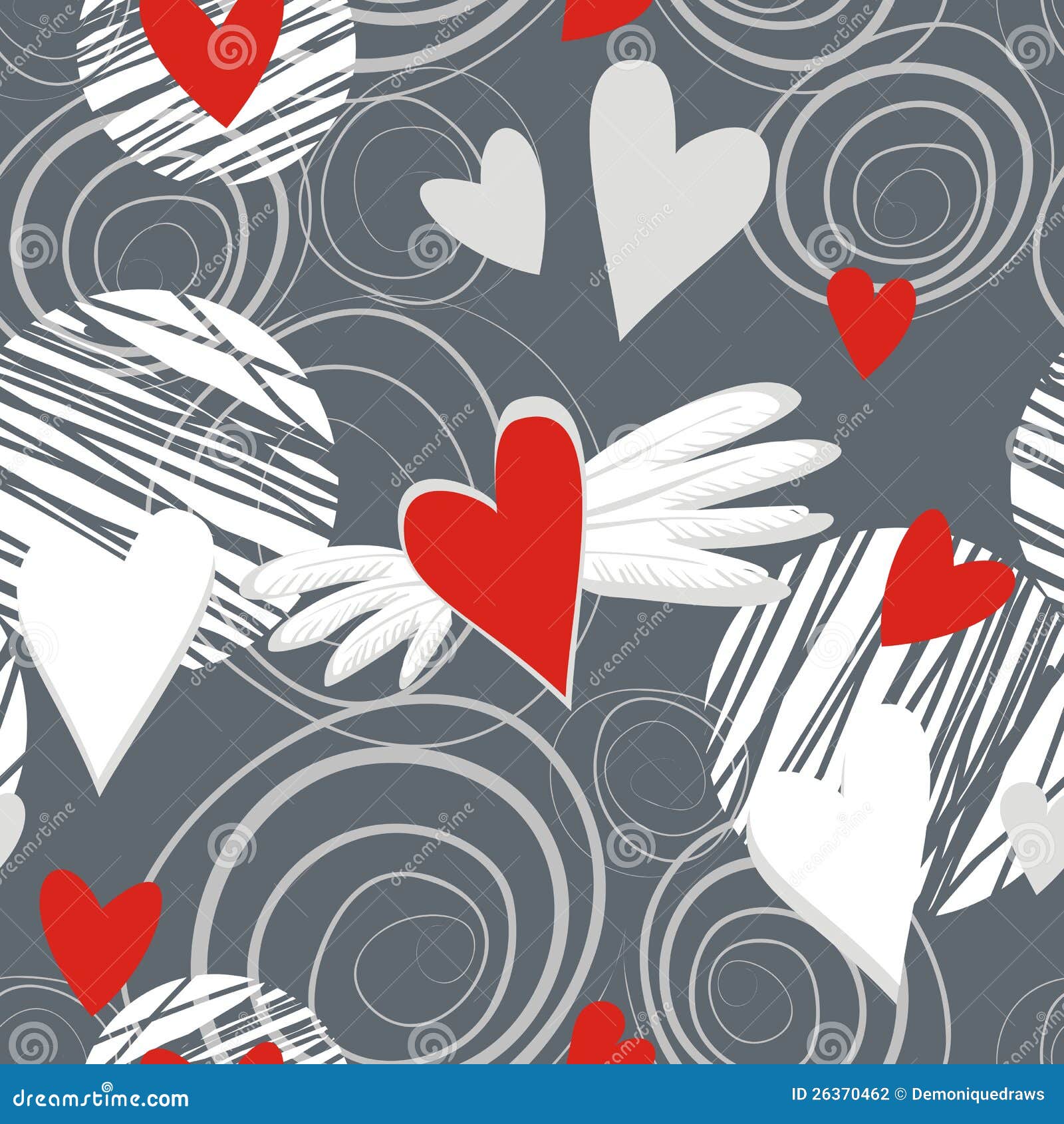 Flying Hearts Wave Vector Illustration | CartoonDealer.com #17822442
