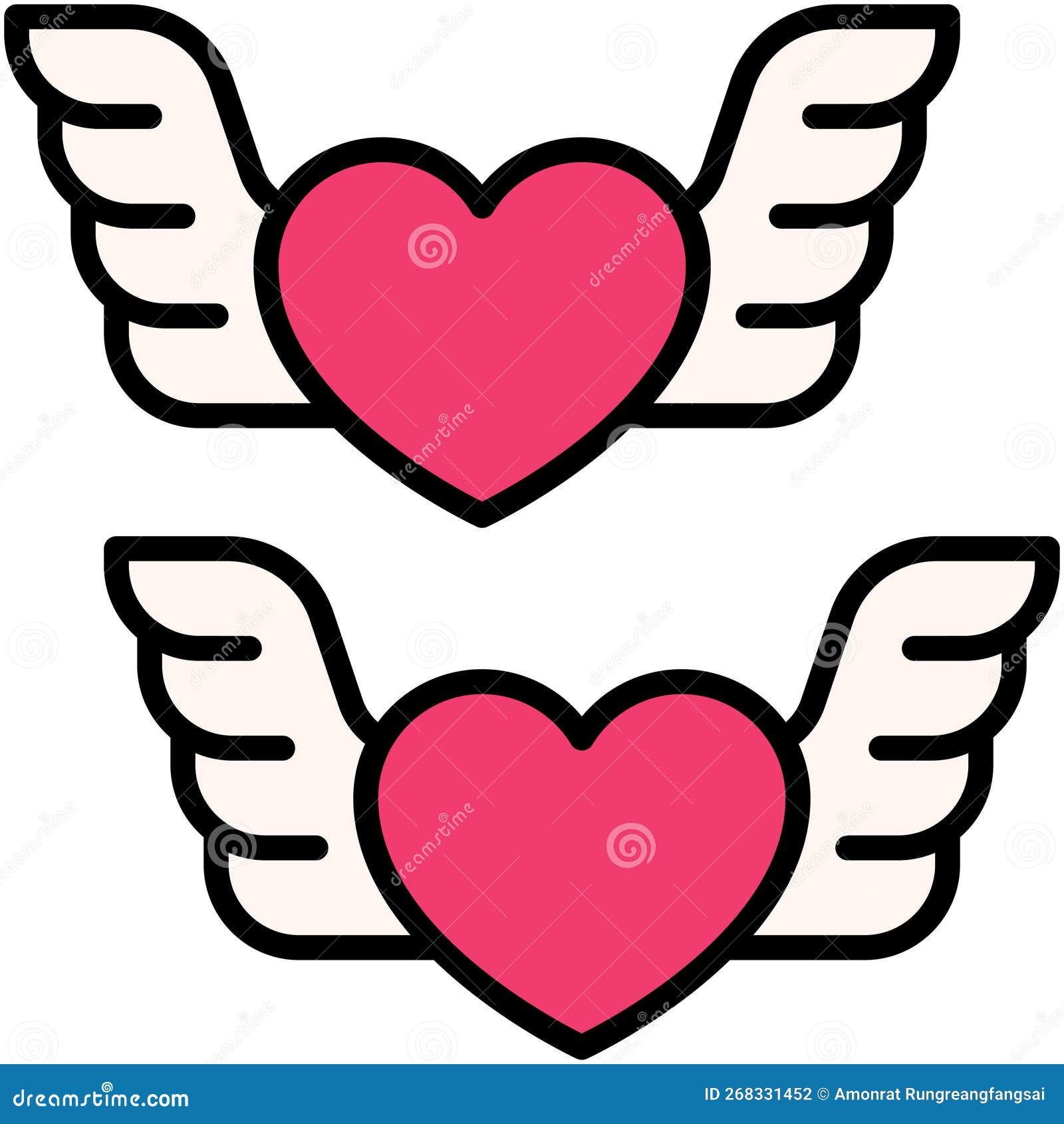 Flying Hearts Icon, Valentines Day Related Vector Stock Vector ...