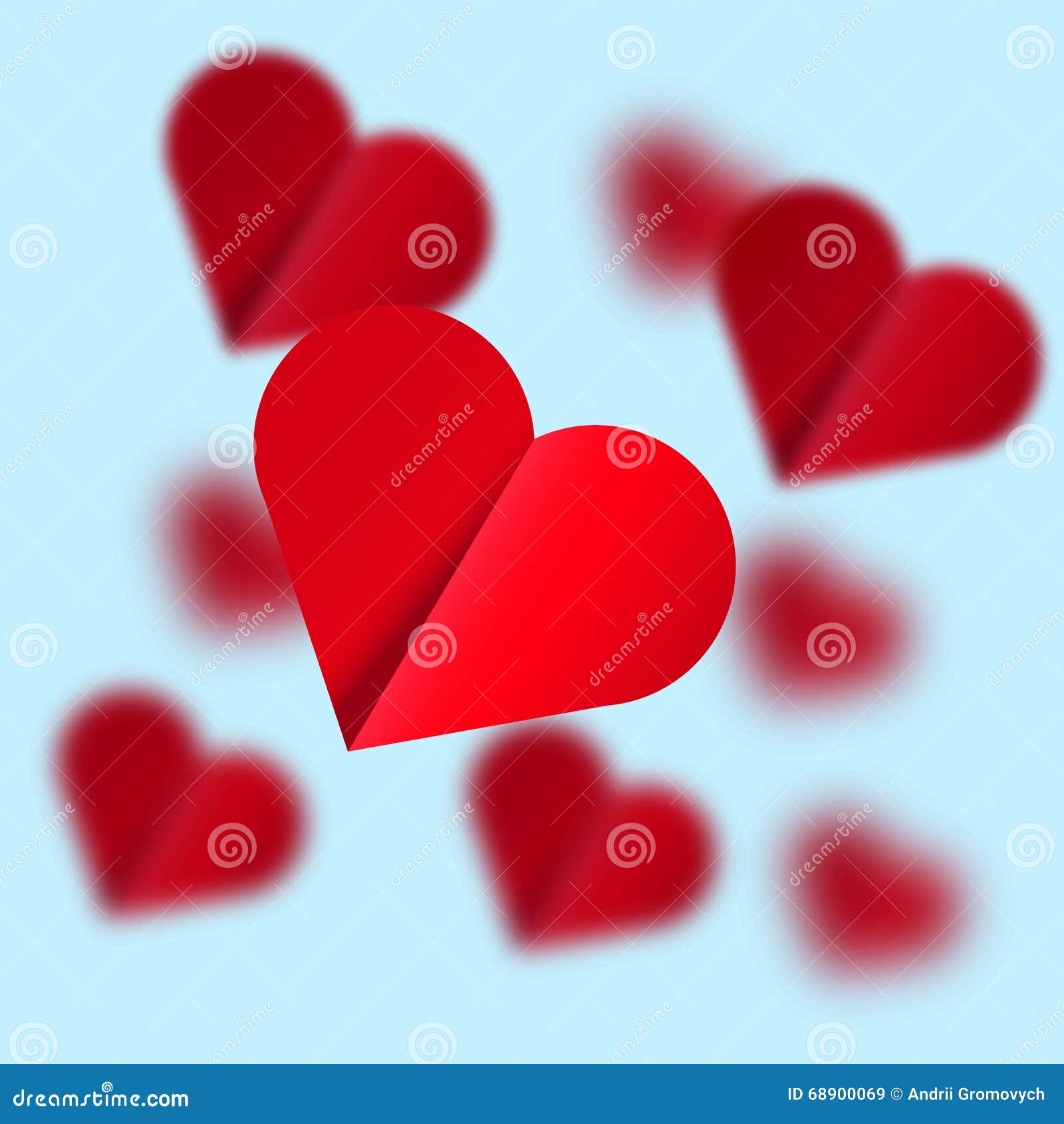 Flying Hearts - Illustration. Stock Vector - Illustration of design ...