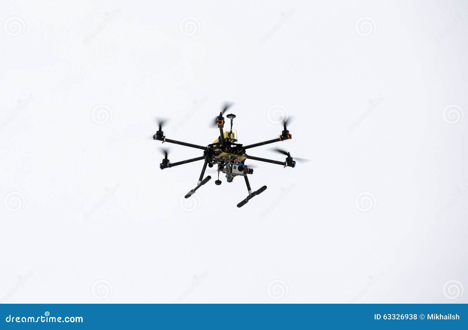 Flying Helicopter with Camera Stock Photo - Image of helicopter ...