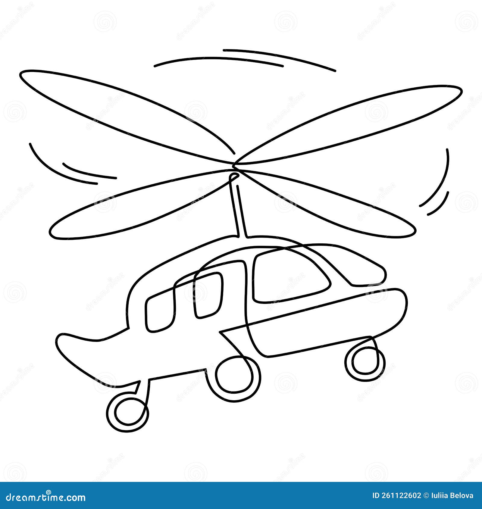 Helicopter Continuous One Line Drawing Minimalism Vector ...