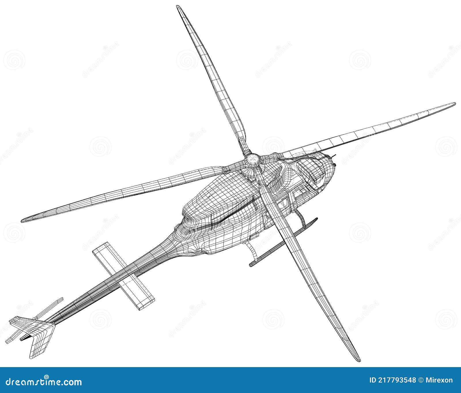 Flying Helicopter. EPS10 Format. Wire-frame Vector Created of 3d Stock ...