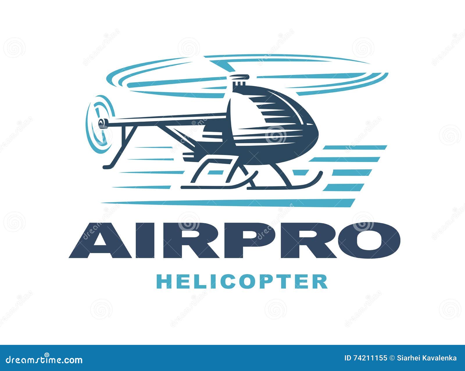 Flying Helicopter, Logo Emblem, Light Background Stock Vector ...