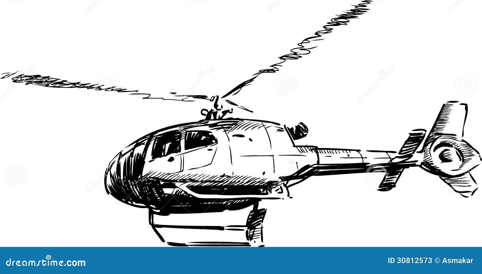 Flying helicopter stock vector. Illustration of mode - 30812573