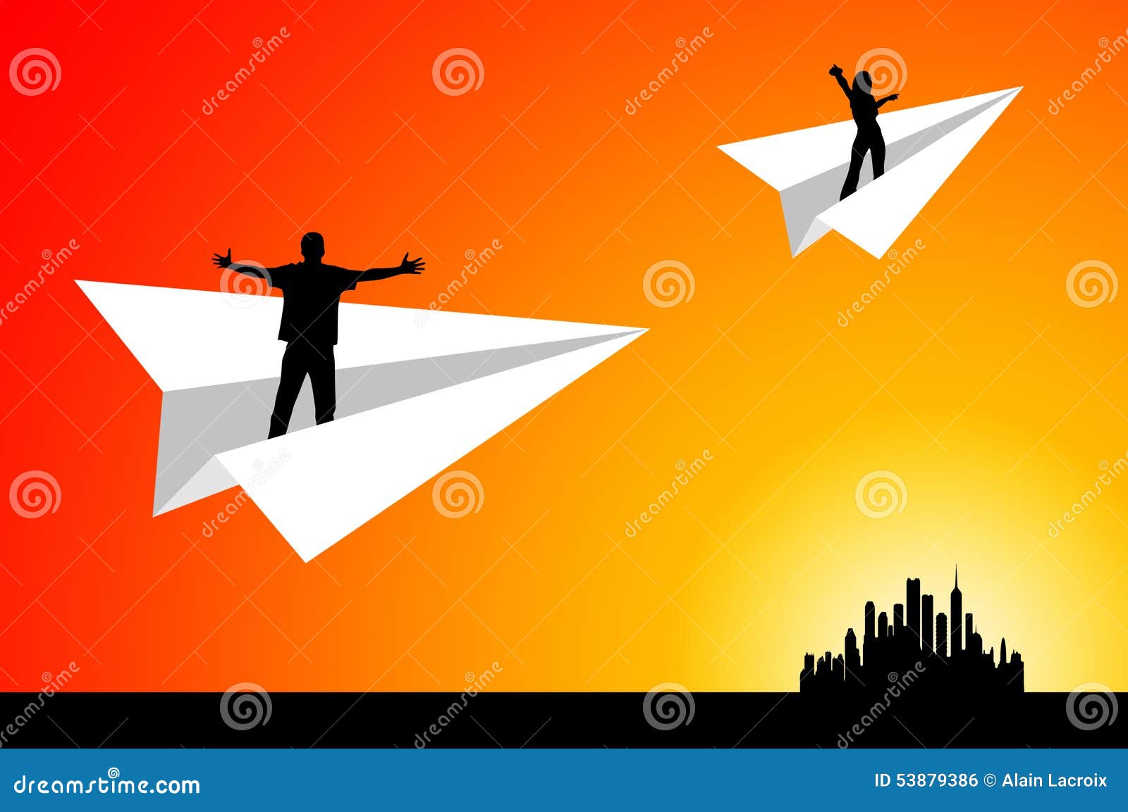 Flying high stock illustration. Illustration of cheer - 53879386