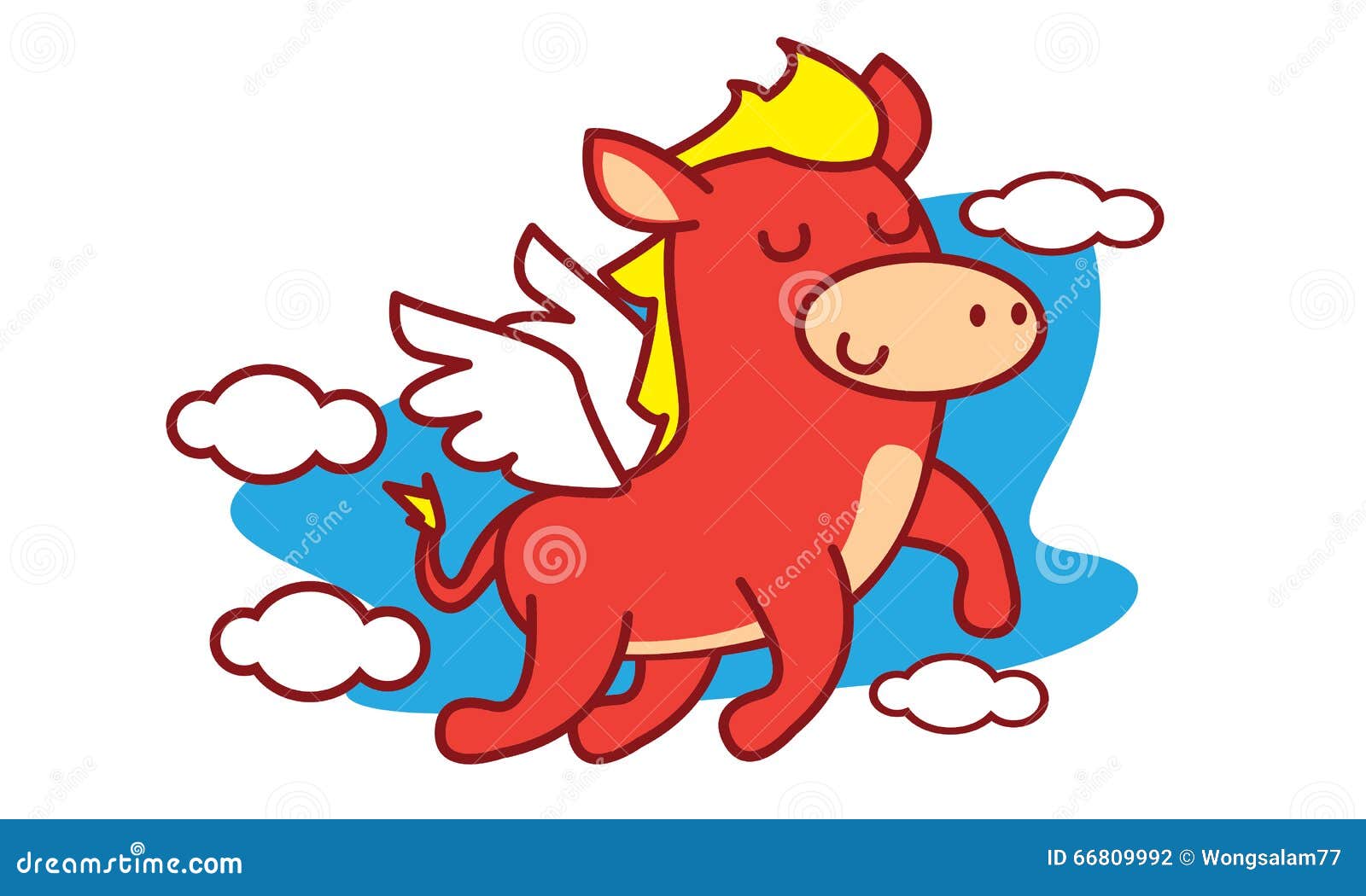 Flying Horse stock vector. Illustration of wing, flying - 66809992