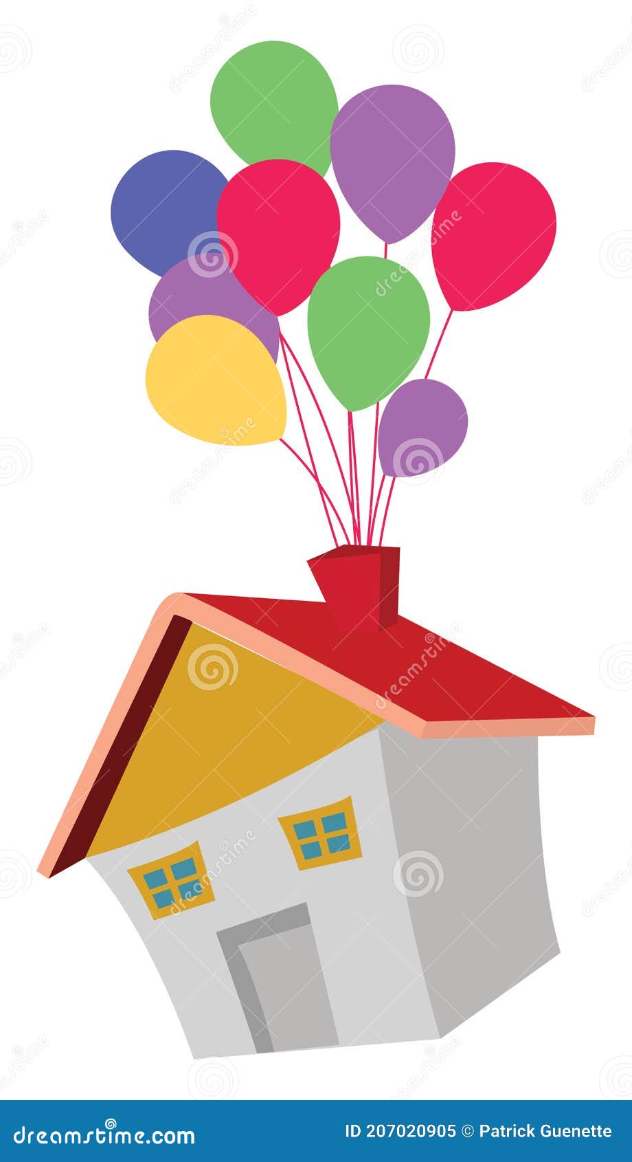 Flying House, Illustration, Vector Stock Vector - Illustration of ...