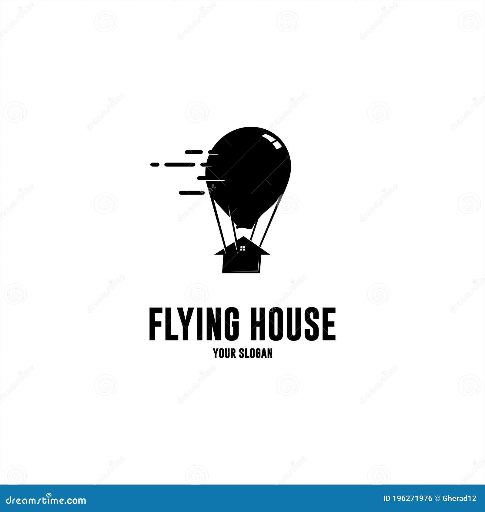 Flying house logo stock vector. Illustration of bird - 196271976