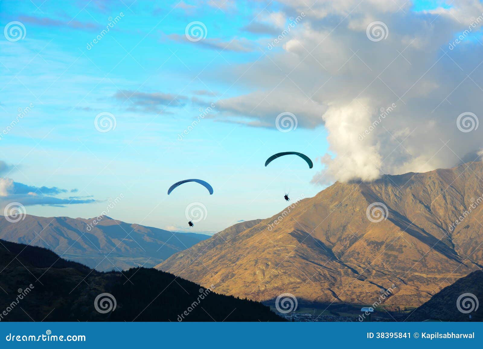 Flying Humans through the Mountains Stock Image - Image of canturbury ...