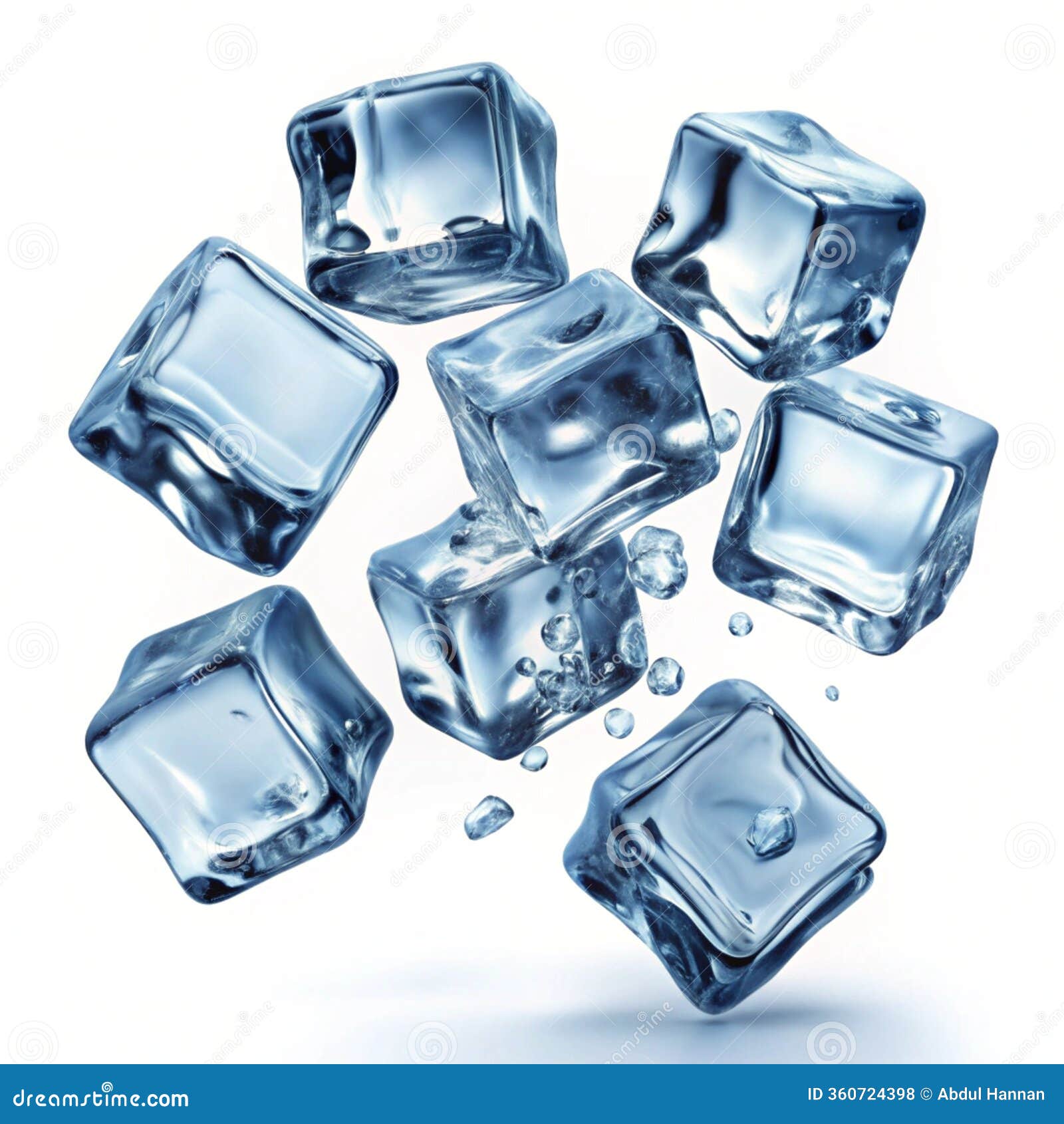 Flying ice cubes stock illustration. Illustration of summer - 360724398