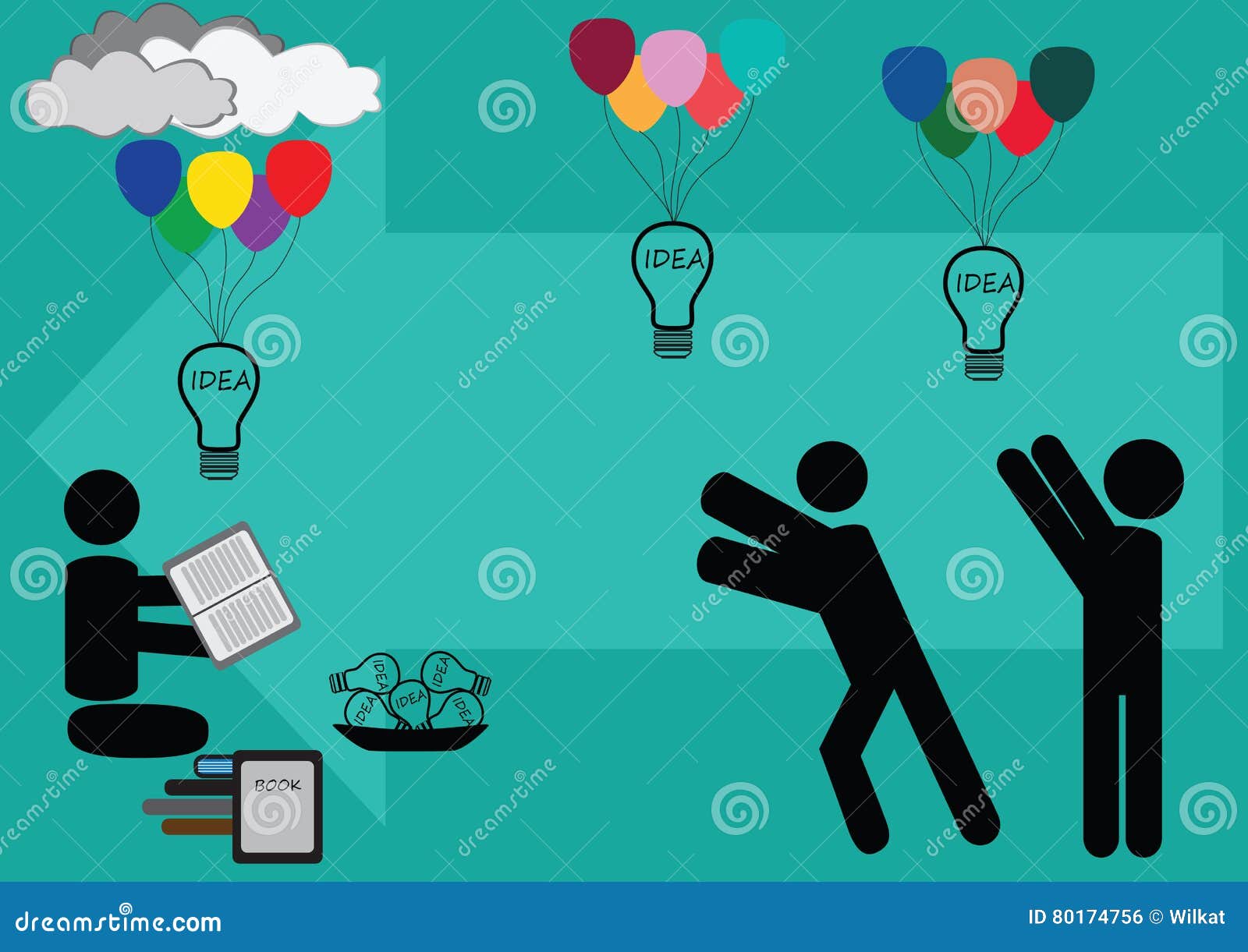 Flying ideas to reader stock vector. Illustration of life - 80174756