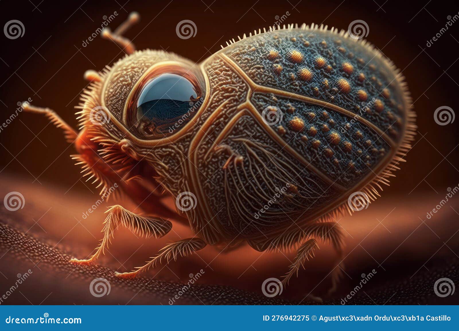 Flying Insect with Metallic Shell. Generative AI. Stock Illustration ...