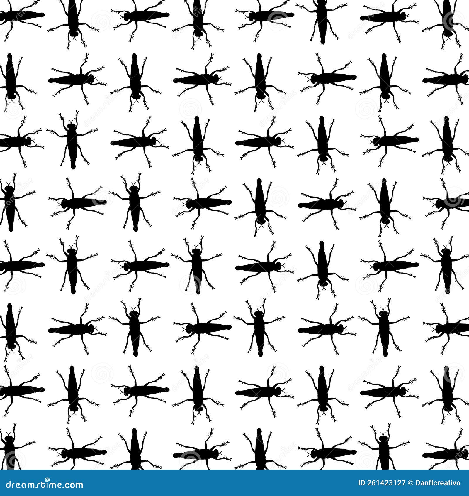 Flying Insects Drawing Motif Pattern Stock Illustration - Illustration ...