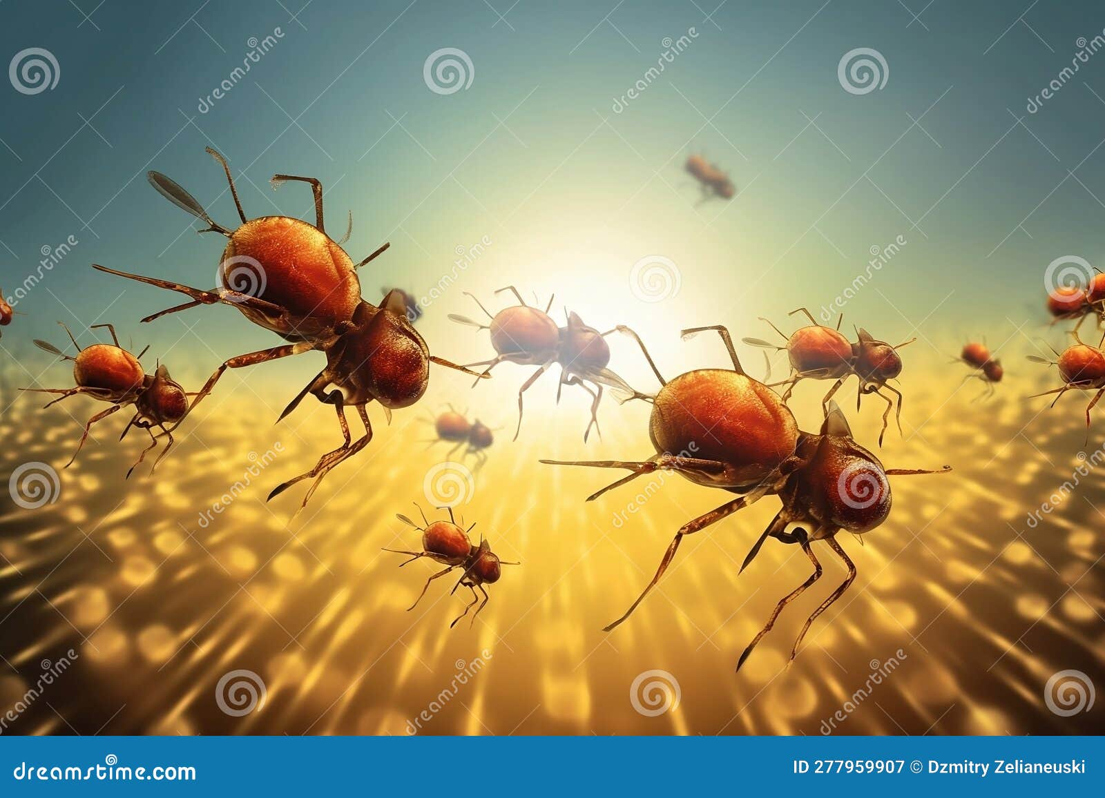 Flying Insects in Space. Generative AI. Stock Illustration ...