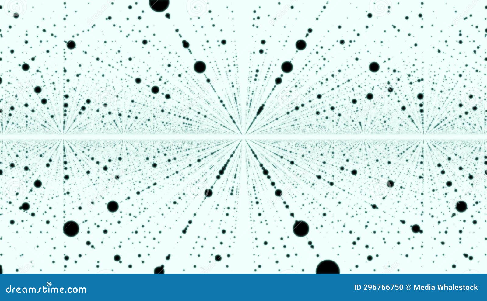 Flying Inside Abstract Space with Rows of Flying Dots. Animation ...