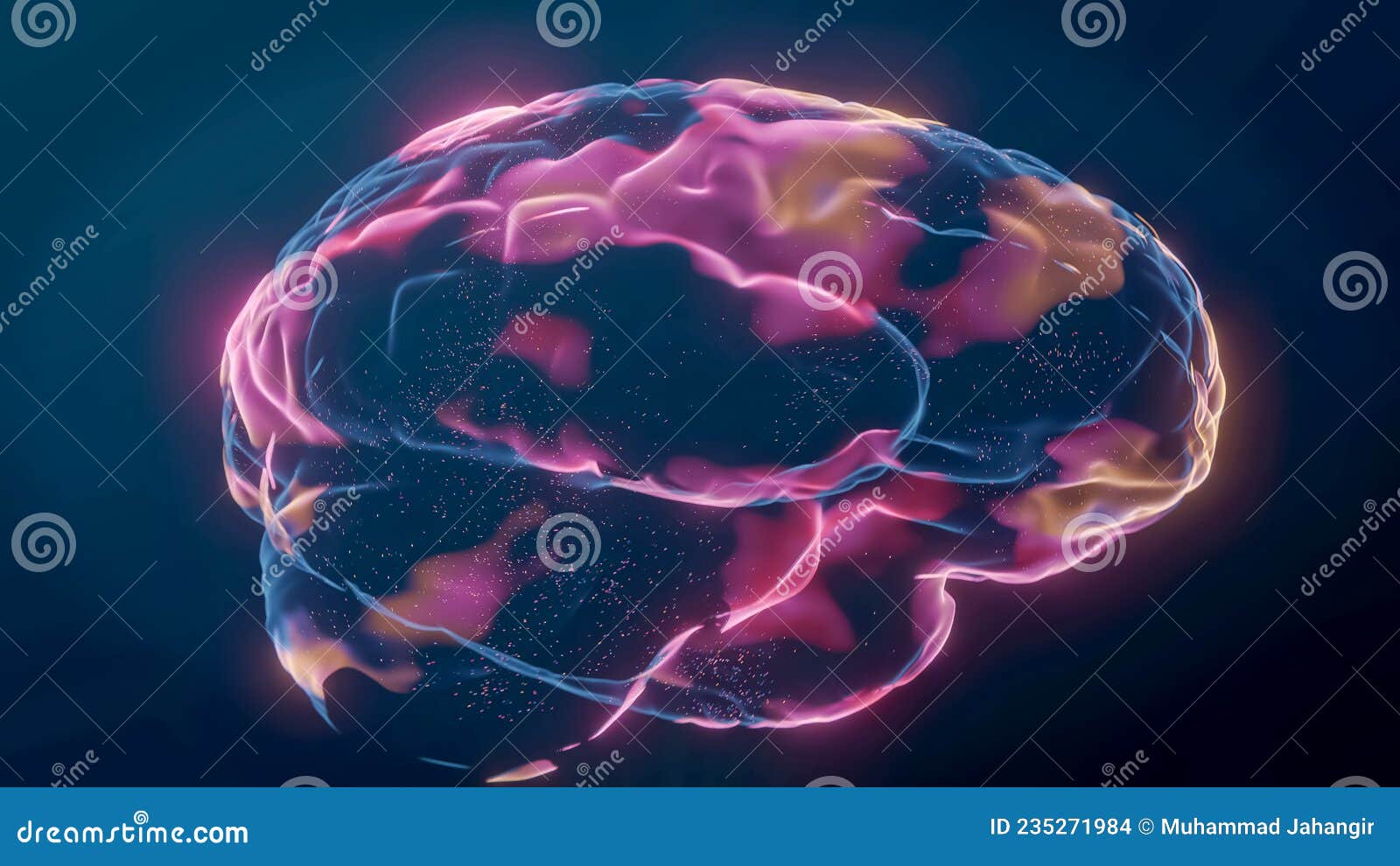 Flying Inside Artificial Intelligence Digital Brain Bid Data. Animation ...