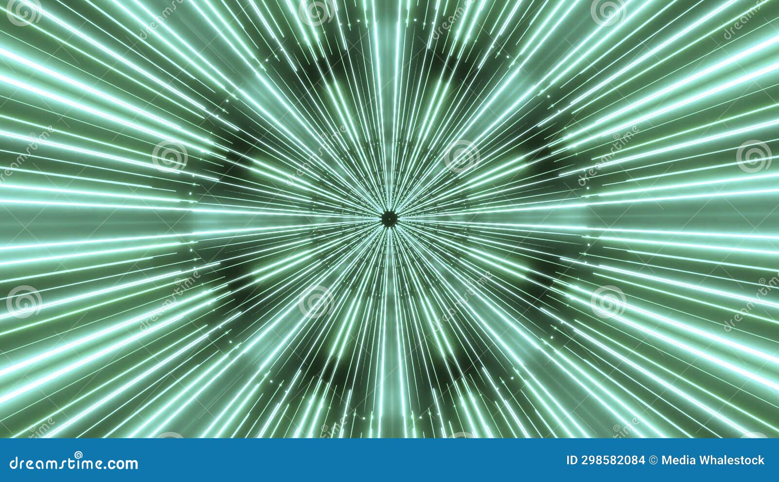 Flying Inside Neon Tunnel with Rays of Light. Design. Blinking Lights of Time Speed Corridor ...